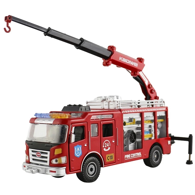 KDW Alloy Fire Engine Model Toy 1:50scale Diecast Rescue Vehicle