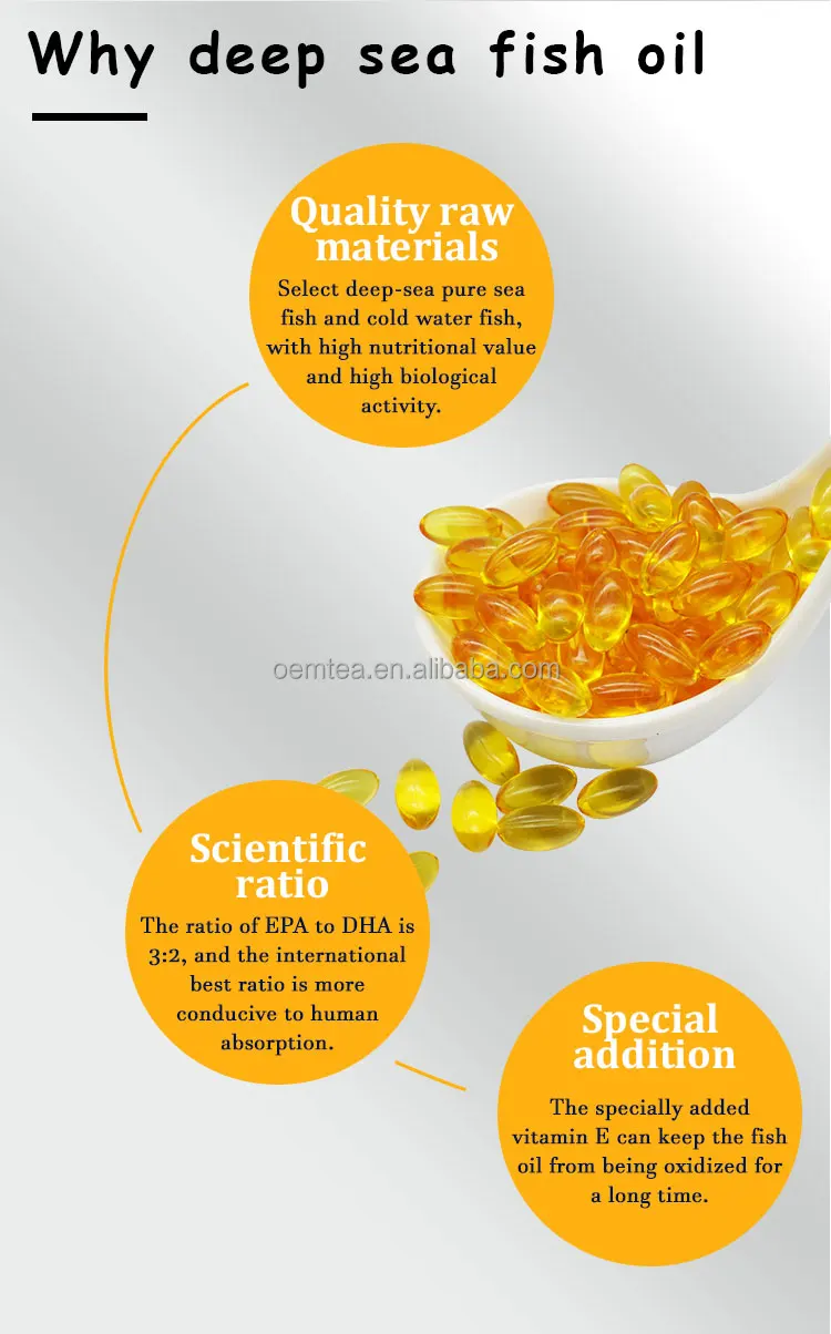 Deep Sea Fish Liver Oil Softgel Capsules High Content Omega-3 Epa Dha ...