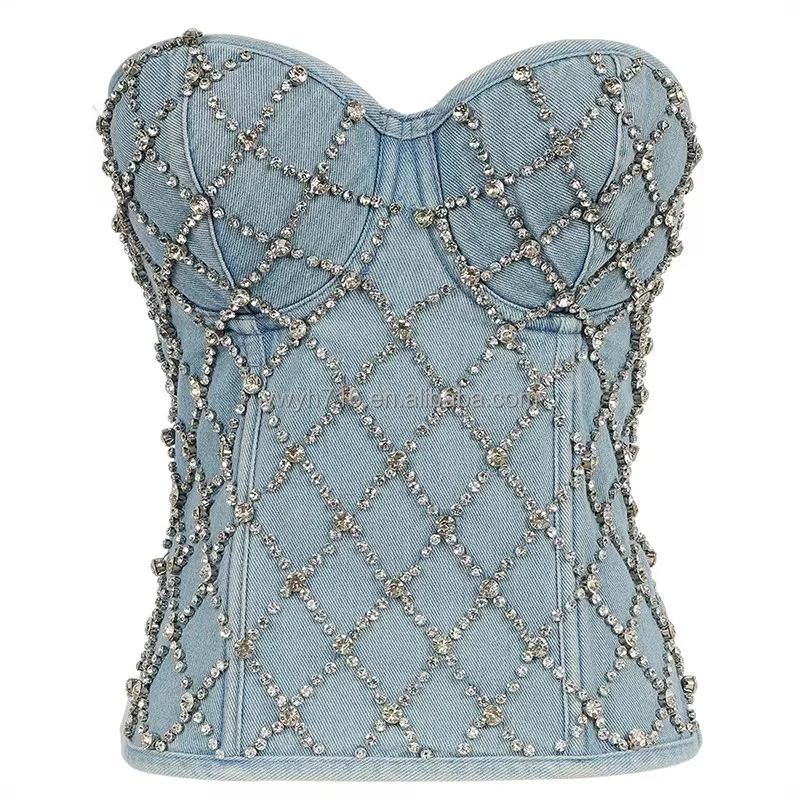 Burning Man Mini Bustier Top Showgirl Rave Bra,Clubwear Rhinestone Top ...