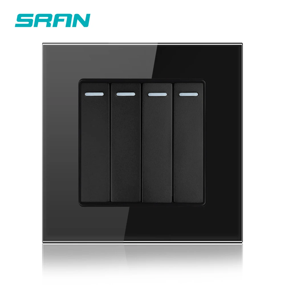 Best Selling Intermediate Modern Push Button 4 Gang Light Switch by SRAN