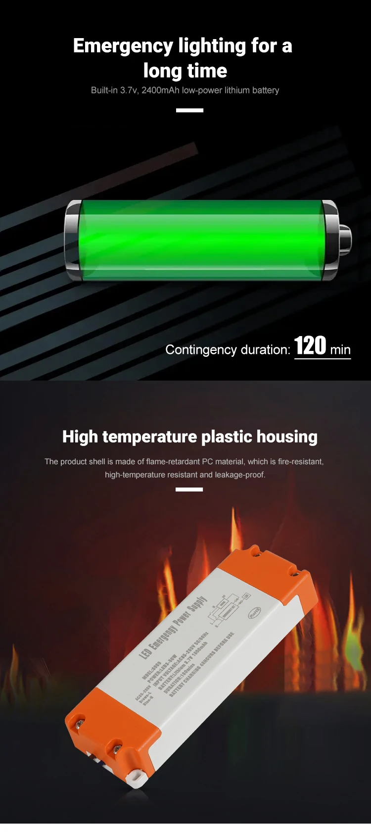 Long Duration Time Led Emergency Light Lithium Charging Battery ...