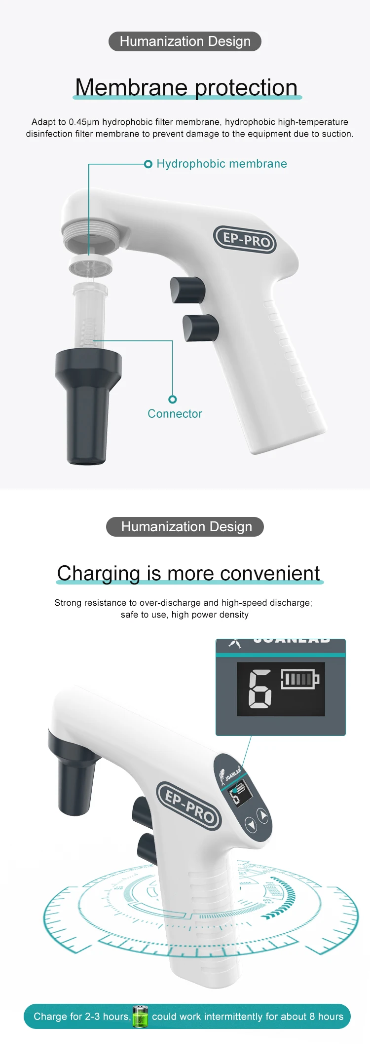 Ep100pro Electronic Pipette Controller with Stand - Customized Support