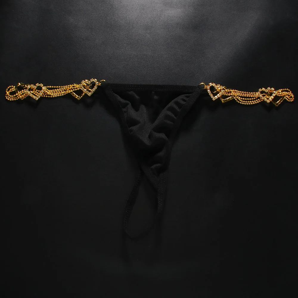 Sexy Panties with Metal Rhinestone Chains - Erotic Fashion
