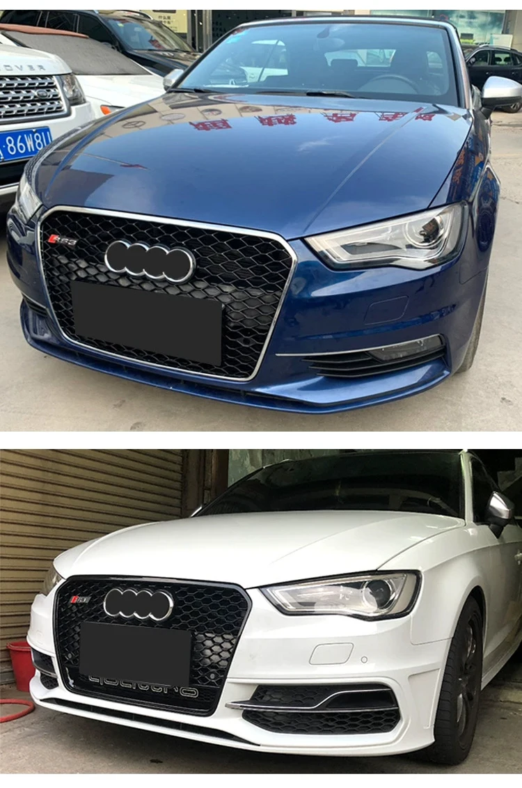 Car Body Parts Replace Chrome And Gloss Black Honeycomb Front Bumper ...