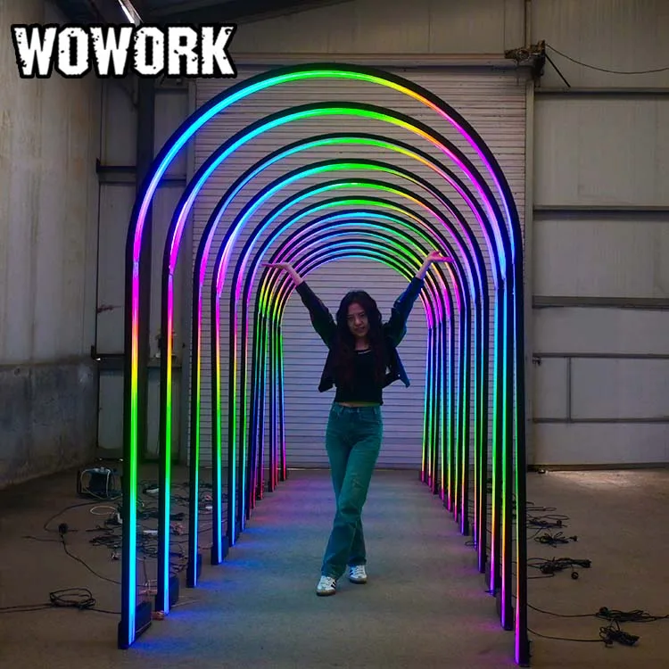 Wowork Led Arch Background Neon Arch Tunnel Light Stand For Party ...