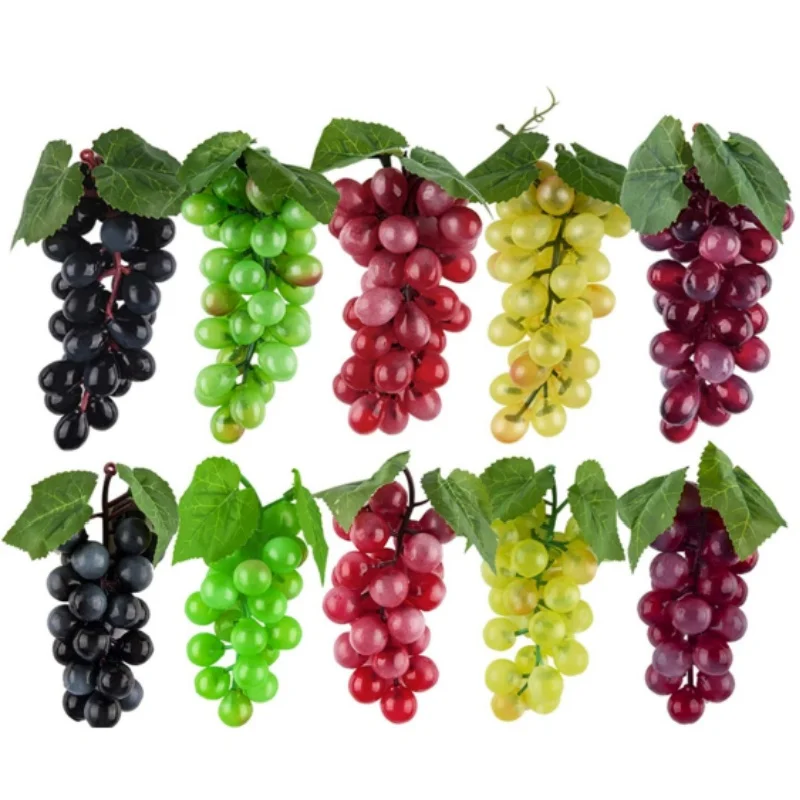 10 Bunches Artificial Grapes Simulation Lifelike Rubber Plastic Grapes ...