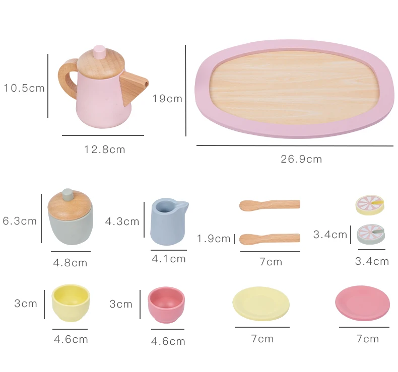 Wooden Tea Set For Playing,Wooden Toy Tea Set Kids,Wooden Play Kitchen ...