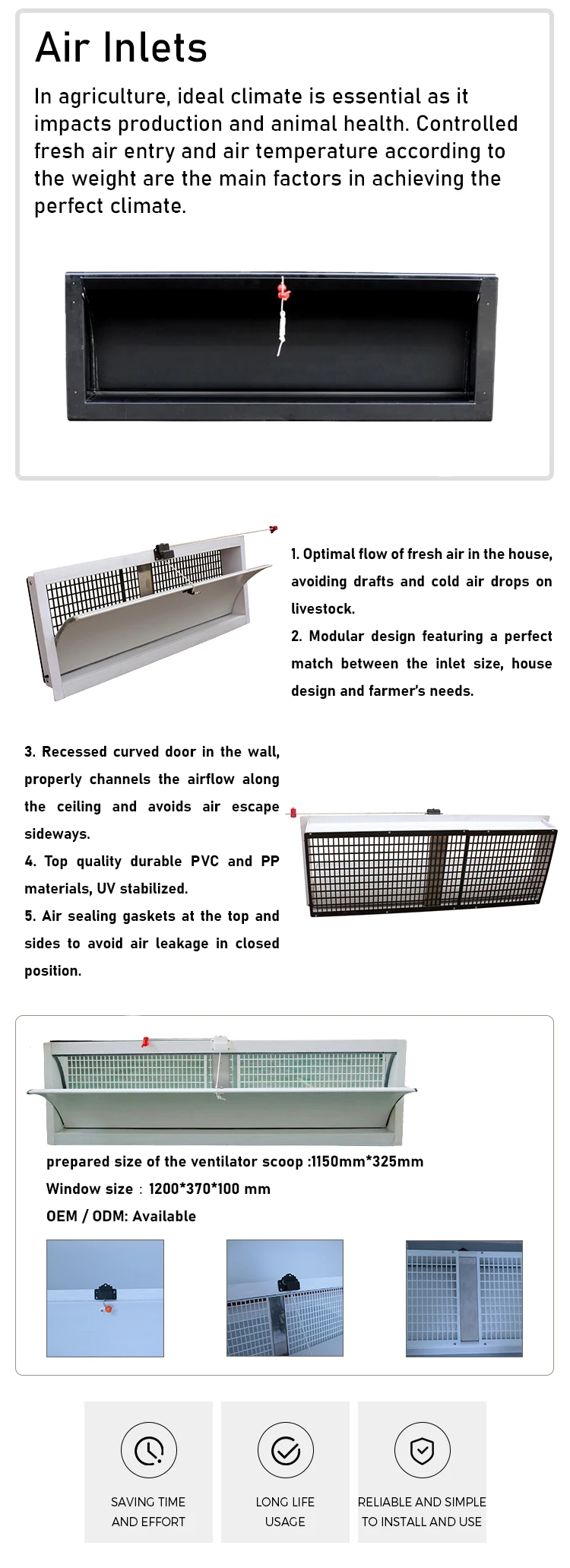 Ventilation Equipment Wall Mounted Air Inlet For Poultry Farm/chicken ...