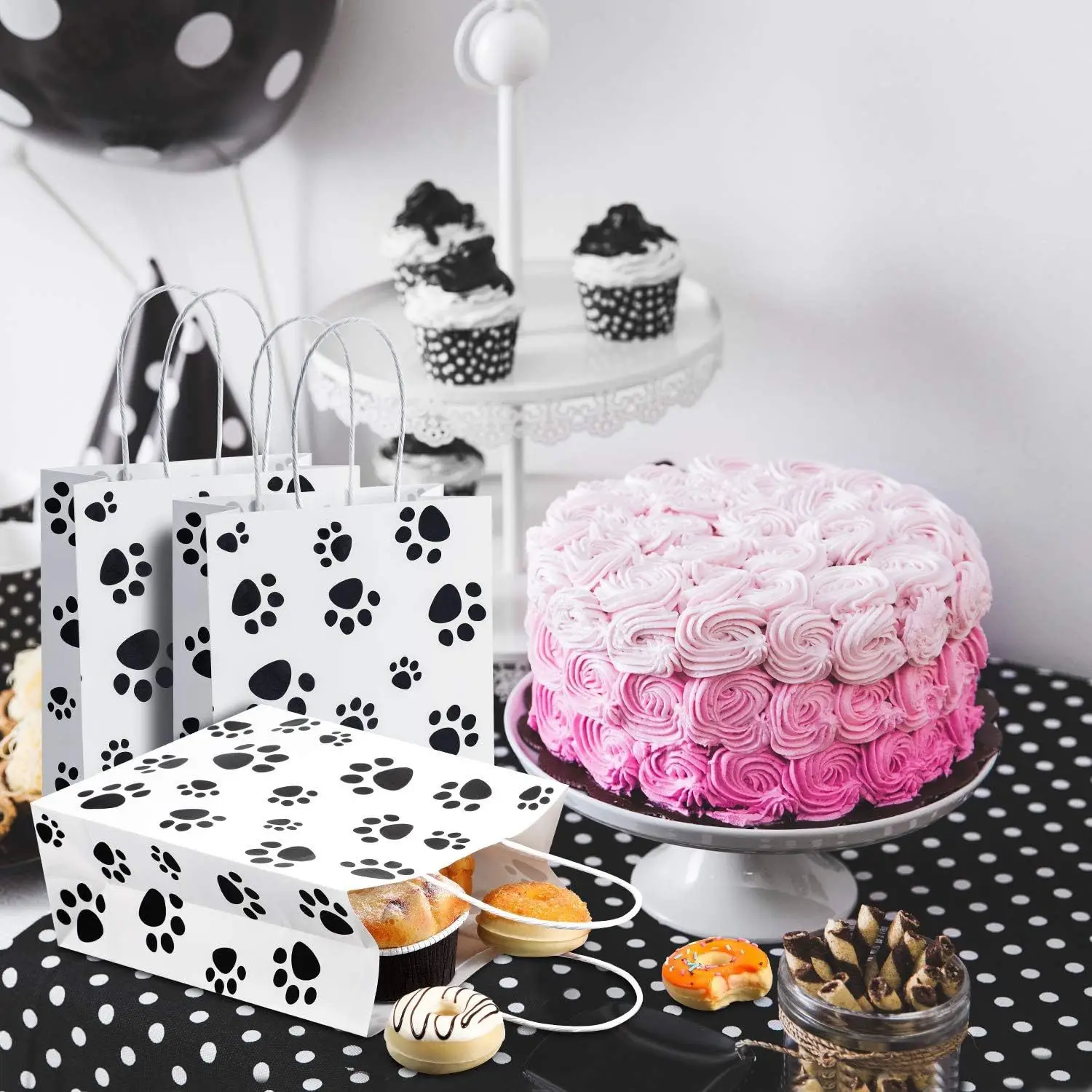 Custom Perfect Quality Puppy Dog Paw Print Treat Bags, Paper Paw Print ...