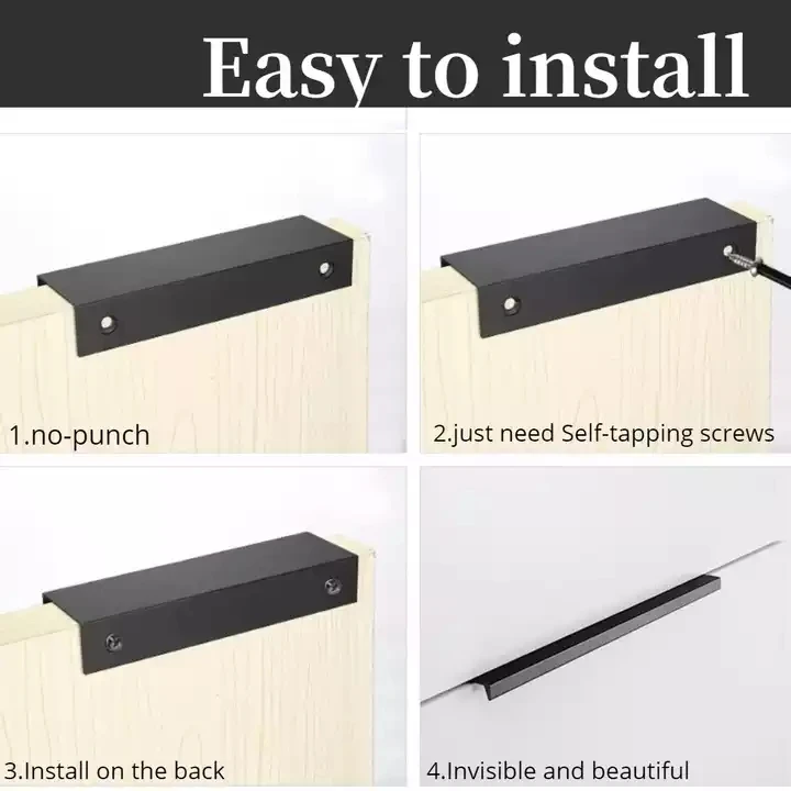 Topcent Aluminium Black Profile Extrusion for Cabinet Handles