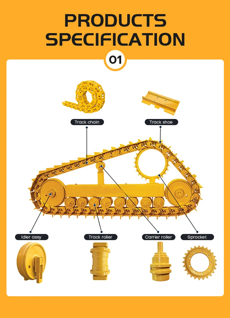Excavator Drive Sprocket Track Shoe Idler Rollers for SANY Liugong