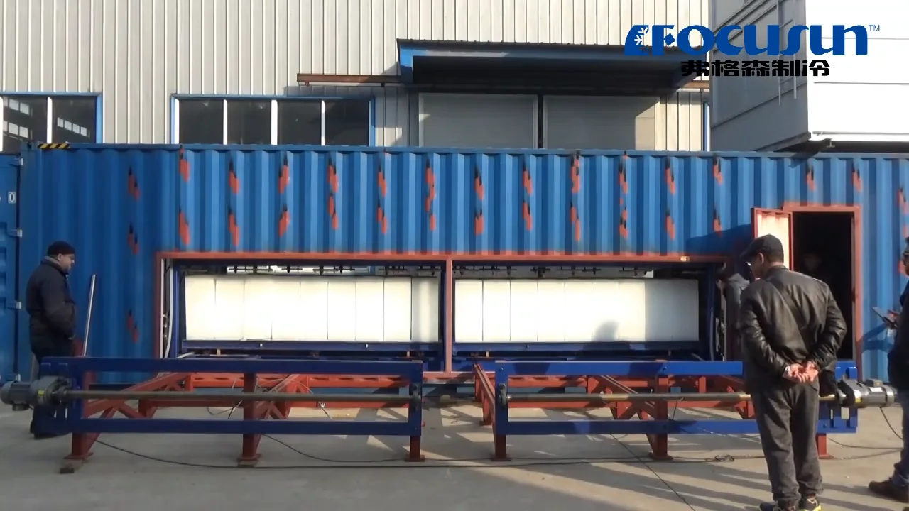 10 Ton/day Capacity Direct Cooling System Containerized Ice Block ...