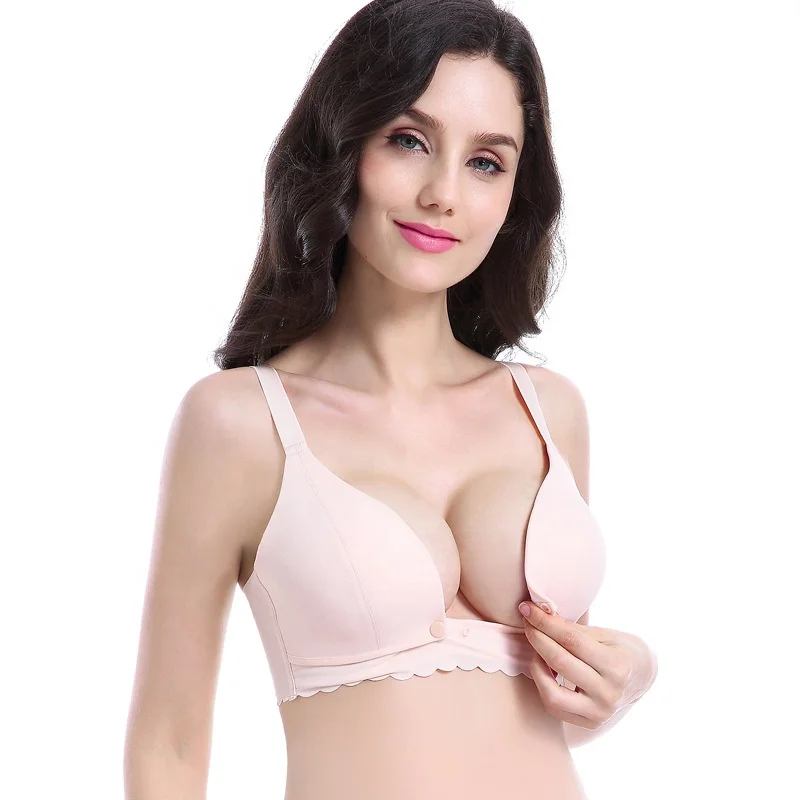 1010# Maternity Clothes Nursing Mother Bra Wireless Adjusted Straps Brasier De Lactancia Front ...