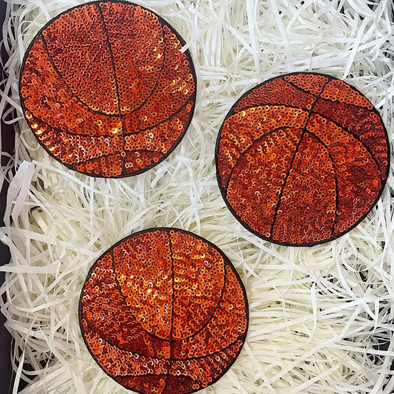 Sparkling Sequin Basketball Patch for DIY Clothing Projects