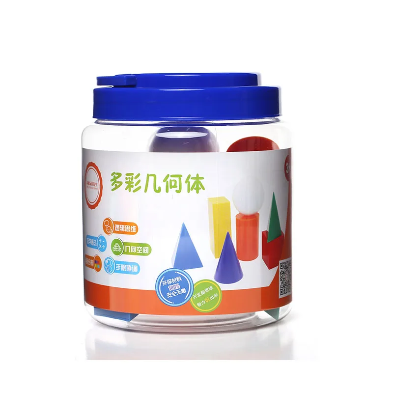 Plastic 3D Geometry Set of 7 - Multicolored Math Manipulatives