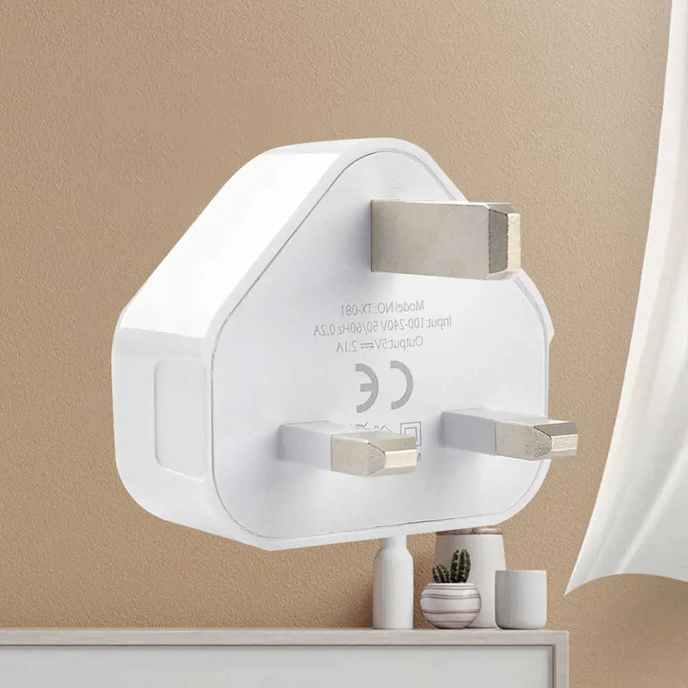 Oswell Uk Wall Plug Power 3-pin Plug Adapter Charger With 3 Usb Ports ...