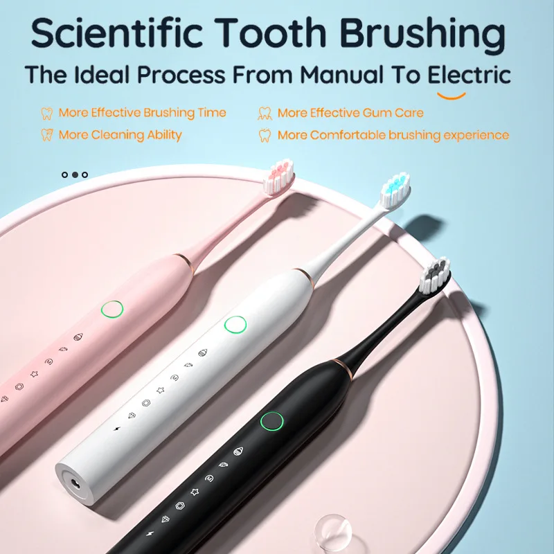 6 Cleaning Modes Sonic Toothbrush Ipx 7 Waterproof Electric Brush With ...