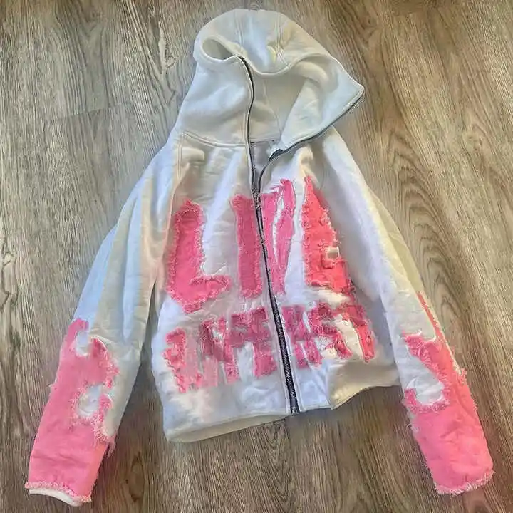 Custom Hoodies - Vintage Embroidery & Distressed Patches