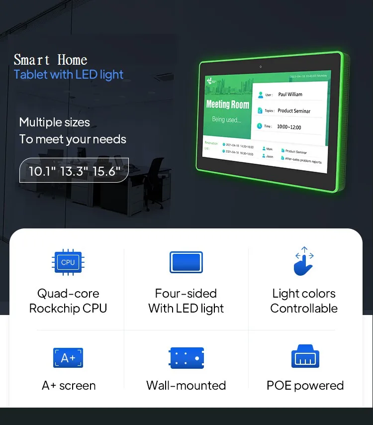 Smart Home Wall Mount 10.1 Inch 13.3 Inch 15.6 Automation System Touch ...