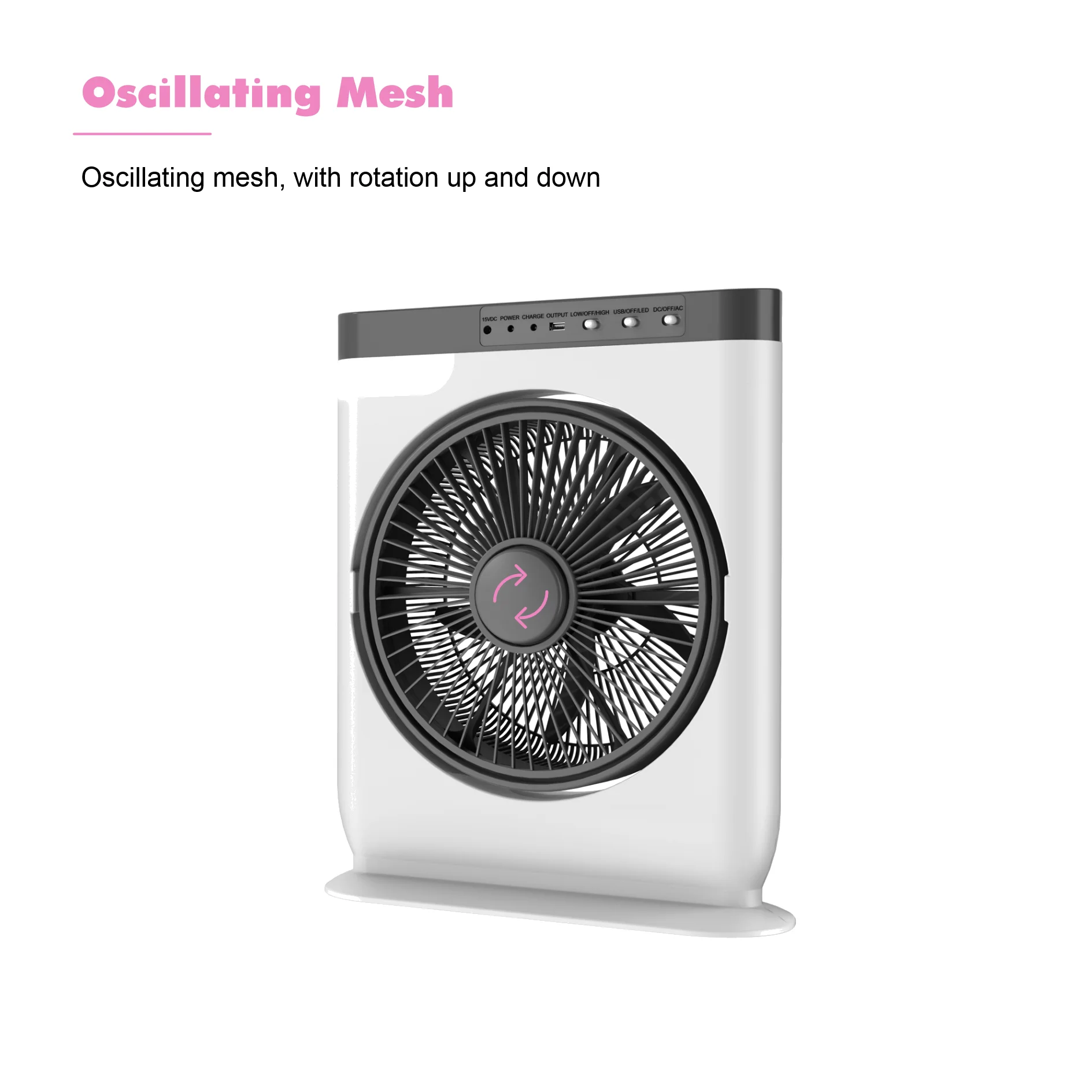 12-Inch Solar & Battery Powered Oscillating Box Fan Mechanical Control ...