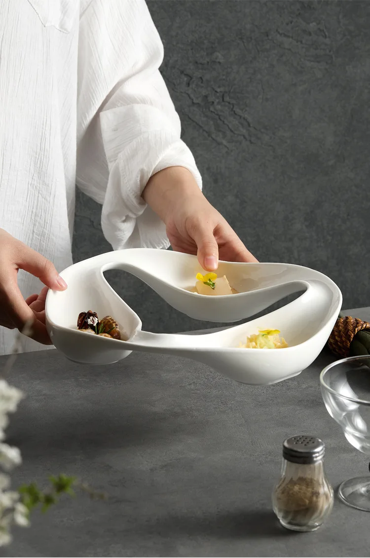 Modern Luxury Ceramic Irregular Hotel Tableware & Kitchen Dish Set ...