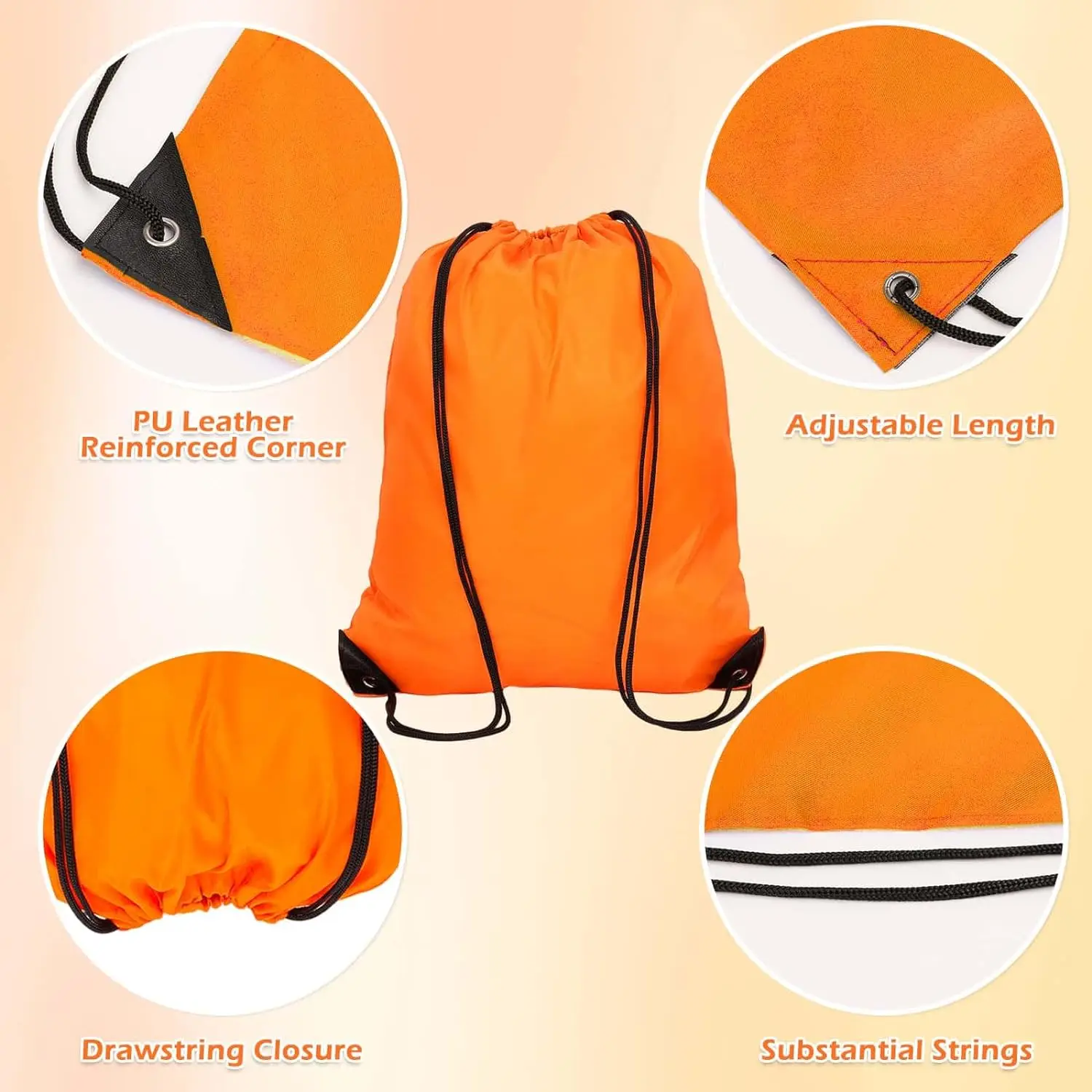 Custom Branded 210D Heavy Duty Drawstring Sport Bag