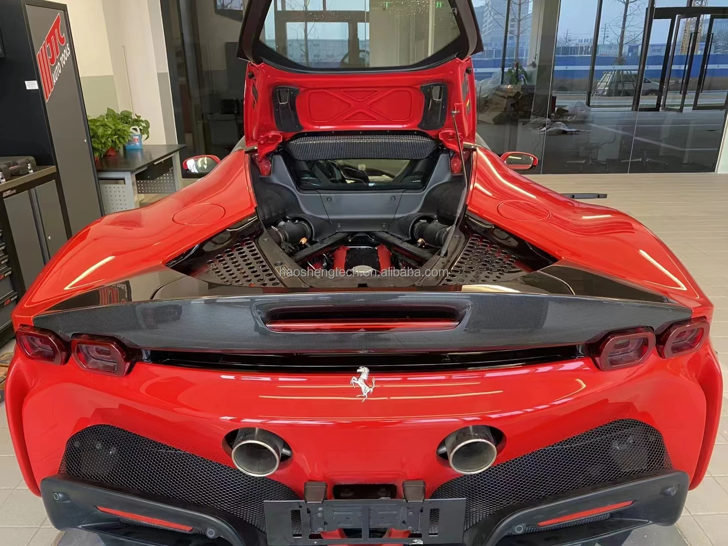 Ferrari Sf90 Oem Style Dry Carbon Fiber Body Kit Rear Spoiler Trunk ...