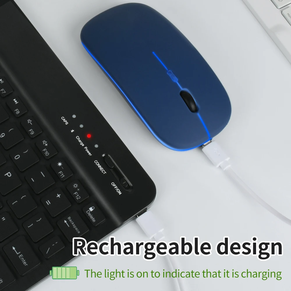 Rgb Colorful Led Light Bt Wireless Keyboard And Mouse Set Wireless ...