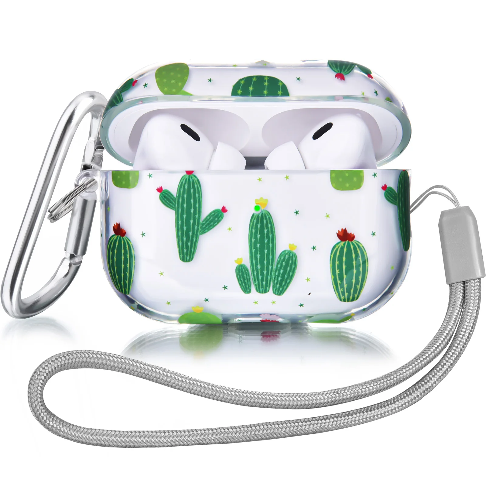 New Custom Cactus Protective Earbuds Cover Honeybee Flower Clear ...