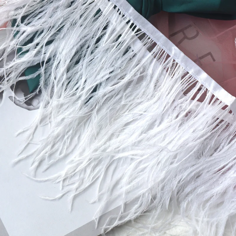 Ostrich Feather Cloth Strip for DIY Garment Accessories 10-15cm ...