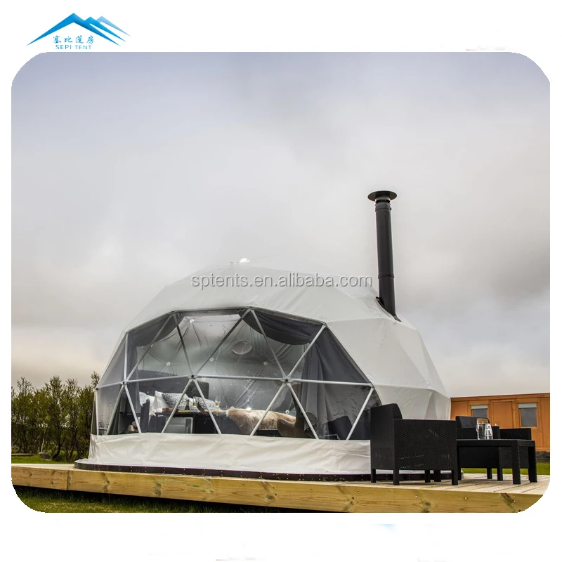 Prefab Insulated Domes 6m Glamping Geo Small Garden Dome With Fireplace ...