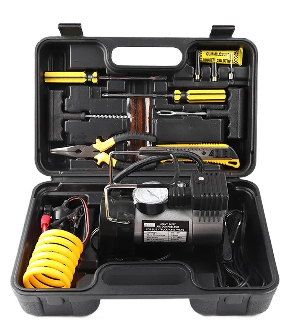 12V Single Cylinder With Tool box Car Tyre Inflator Double Cylinder Air ...