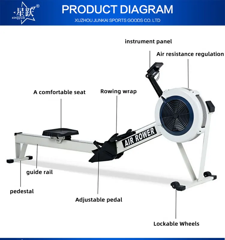 Xoyoou Commercial Rowers Air Rower Rowing Machine Gym Equipment For ...