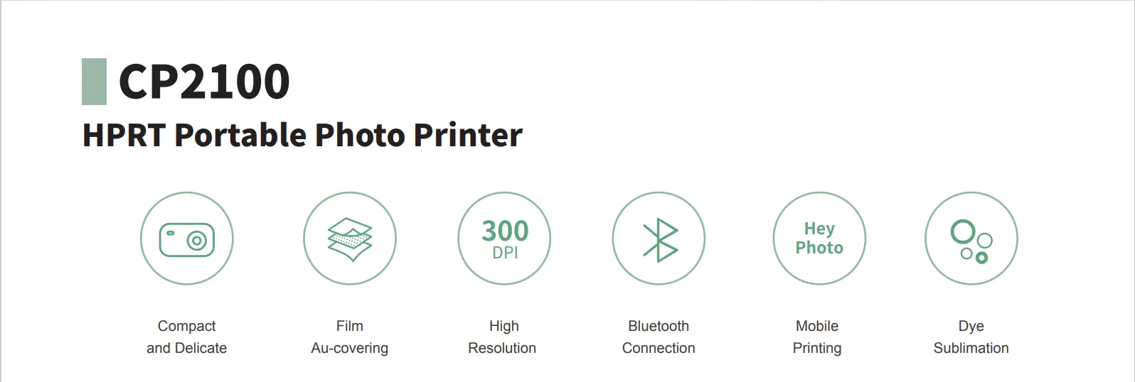 HPRT CP2100 - Portable Mini Photo Printer with 800mah Battery