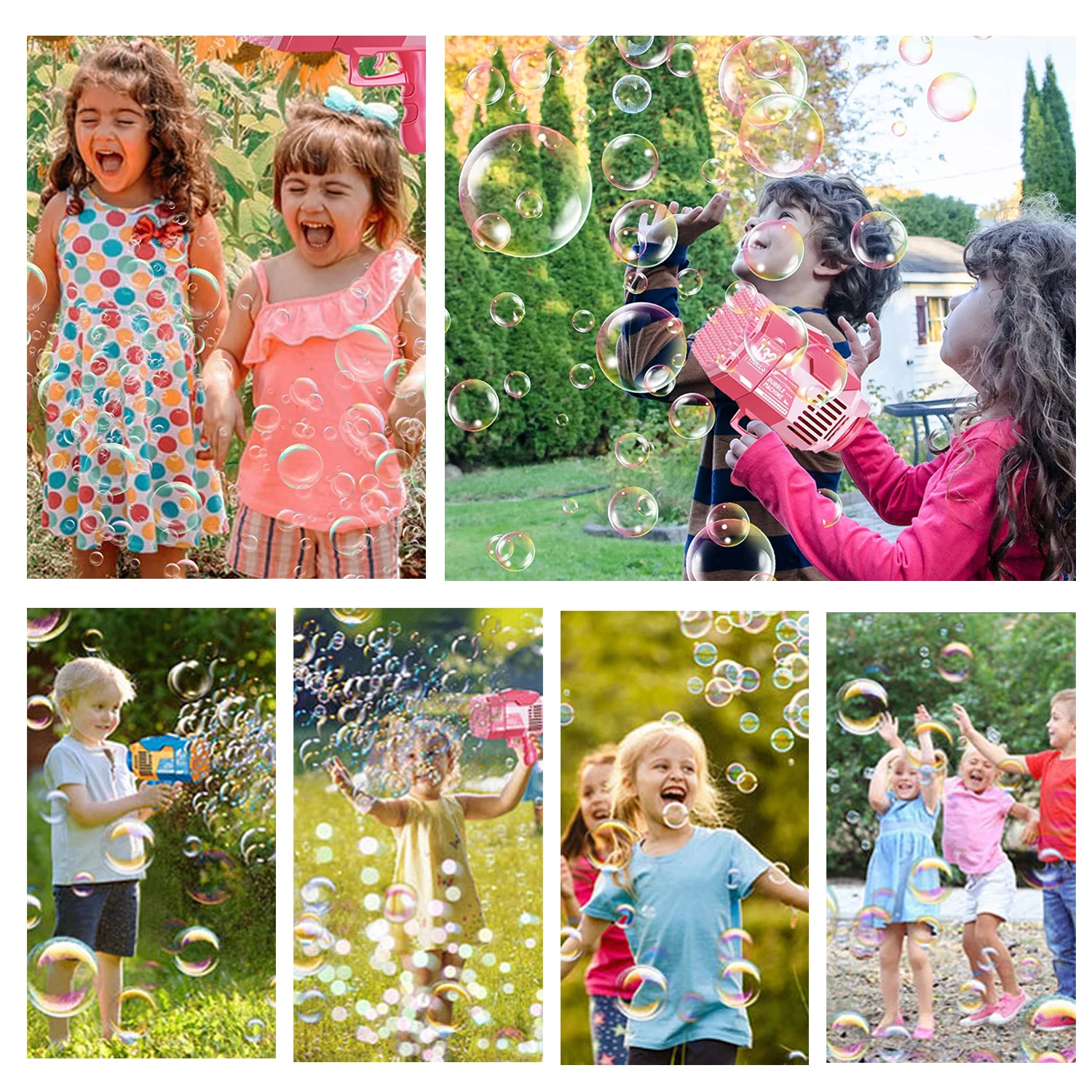 132 Holes Rocket Bazooka Bubble Gun For Kids Outdoor Play Children ...