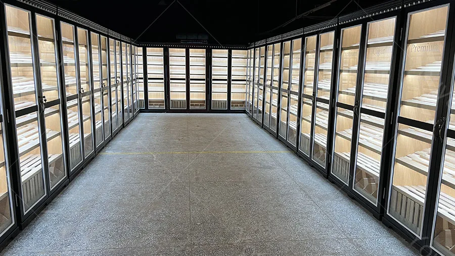 Wooden Cigar Showcase Display Mirror Cigar Room Black Glass Display ...