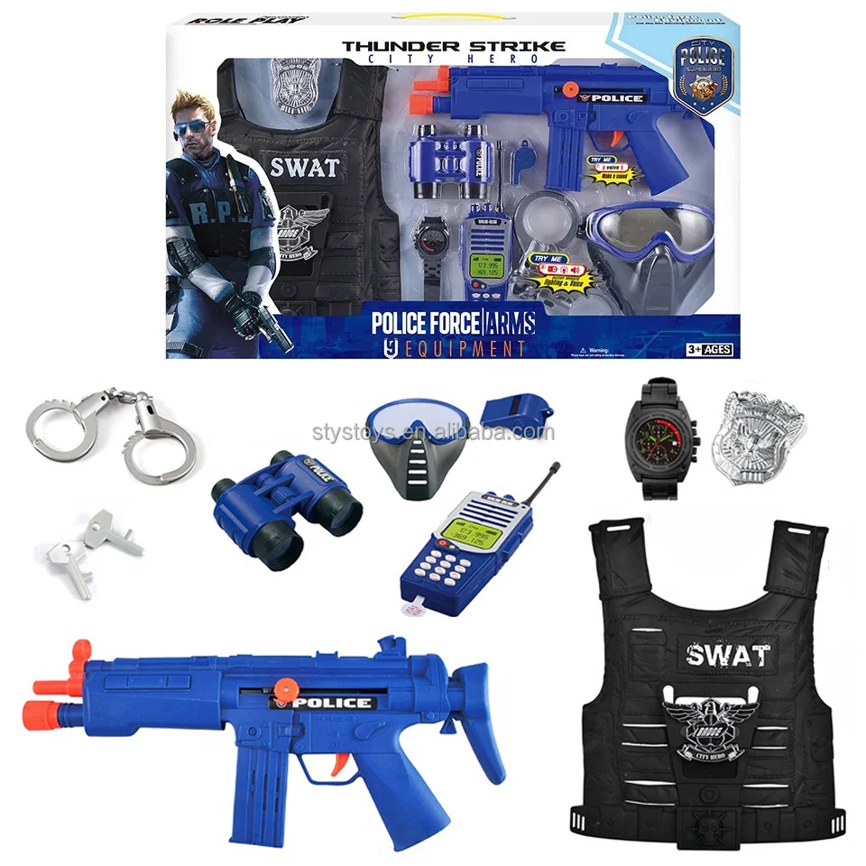 Kids Police Role Play Toy Kit Boys Cosplay Toys Funny Pretend Play ...