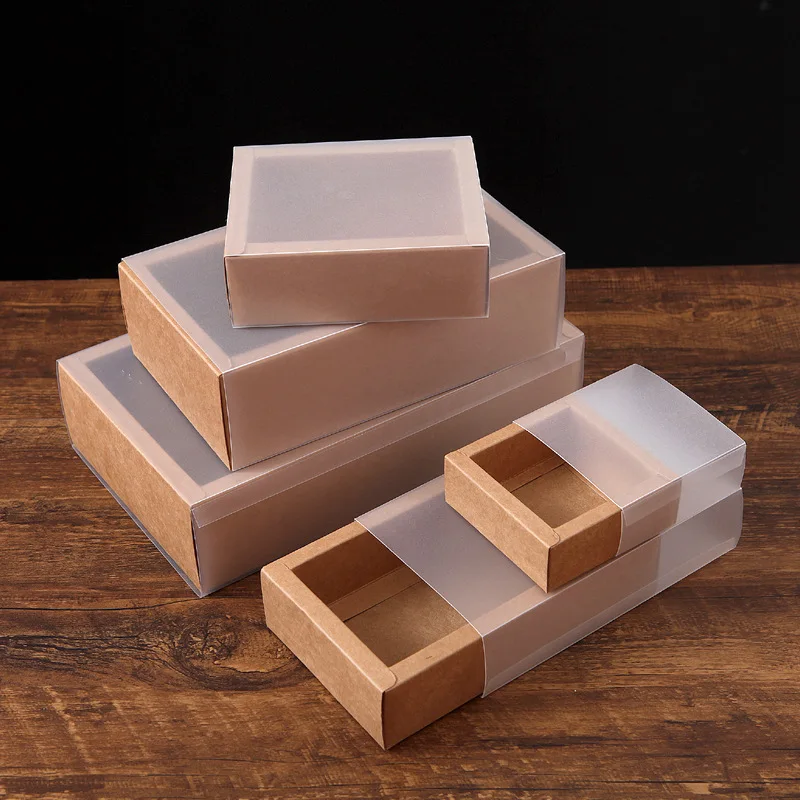 Customize Logo And Size Slid Drawer Paper Box Gift Package Box With Pvc ...