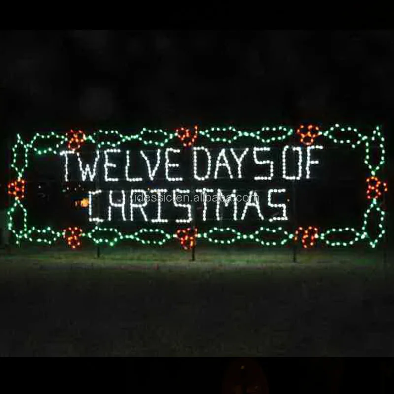 Outdoor Merry Christmas Rope Light Sign for Holiday Displays