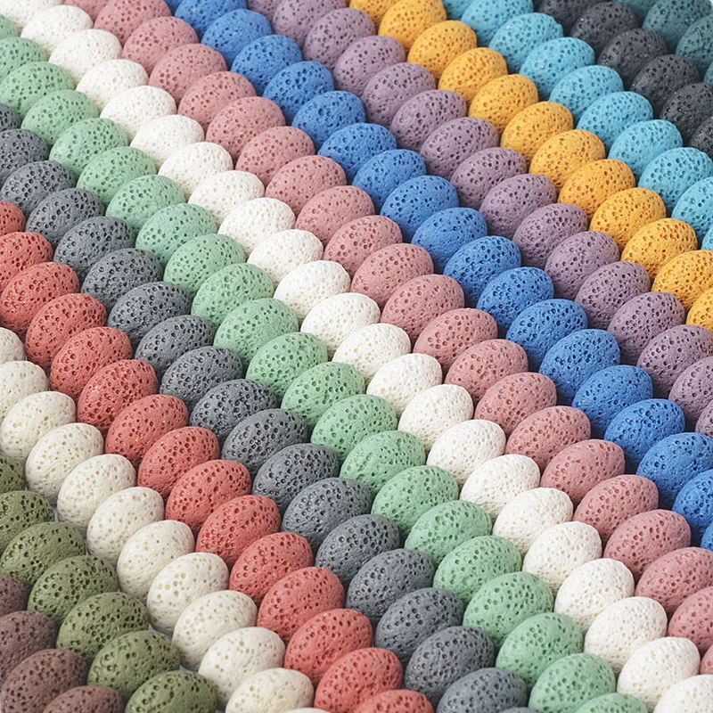 20 Color Choose Chinese Abacus Shape Beads Volcanic Rock Loose Strand ...