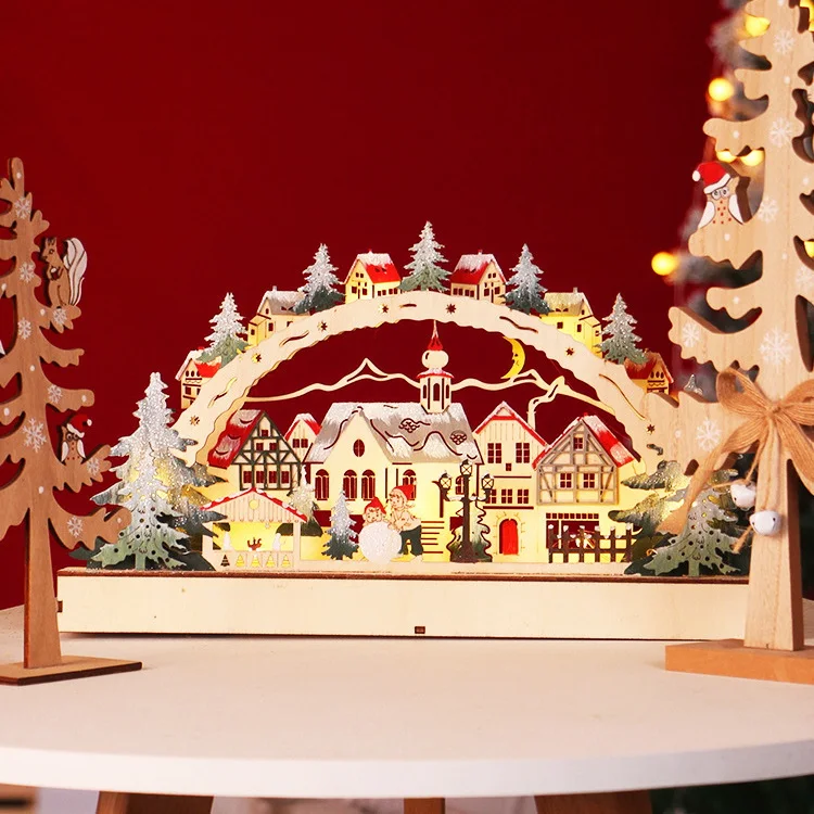 Christmas LED Light Arch - Old Town Winter Laser Cut Scene