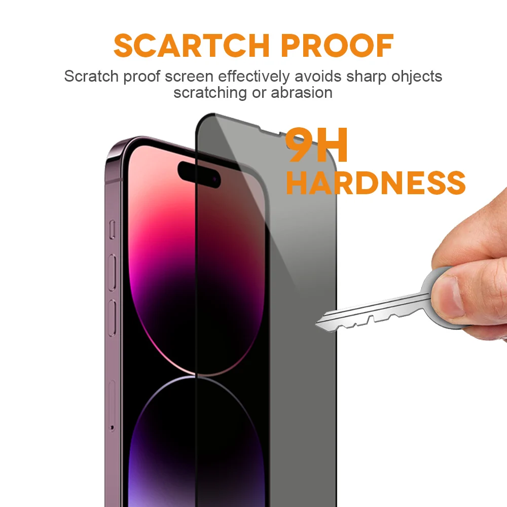 3d Toughened Glass Phone Privacy Screen Protector For Iphone 15 Pro Max ...