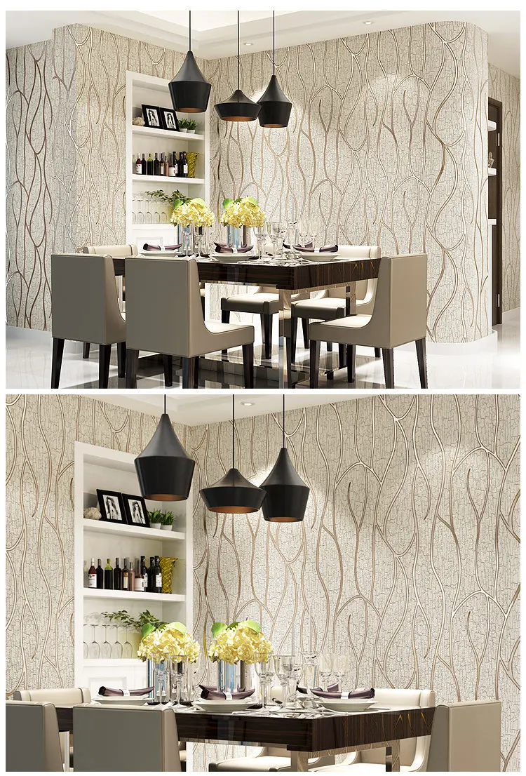 Modern Home Decor: Stripes Deerskin Wallpaper for TV Background