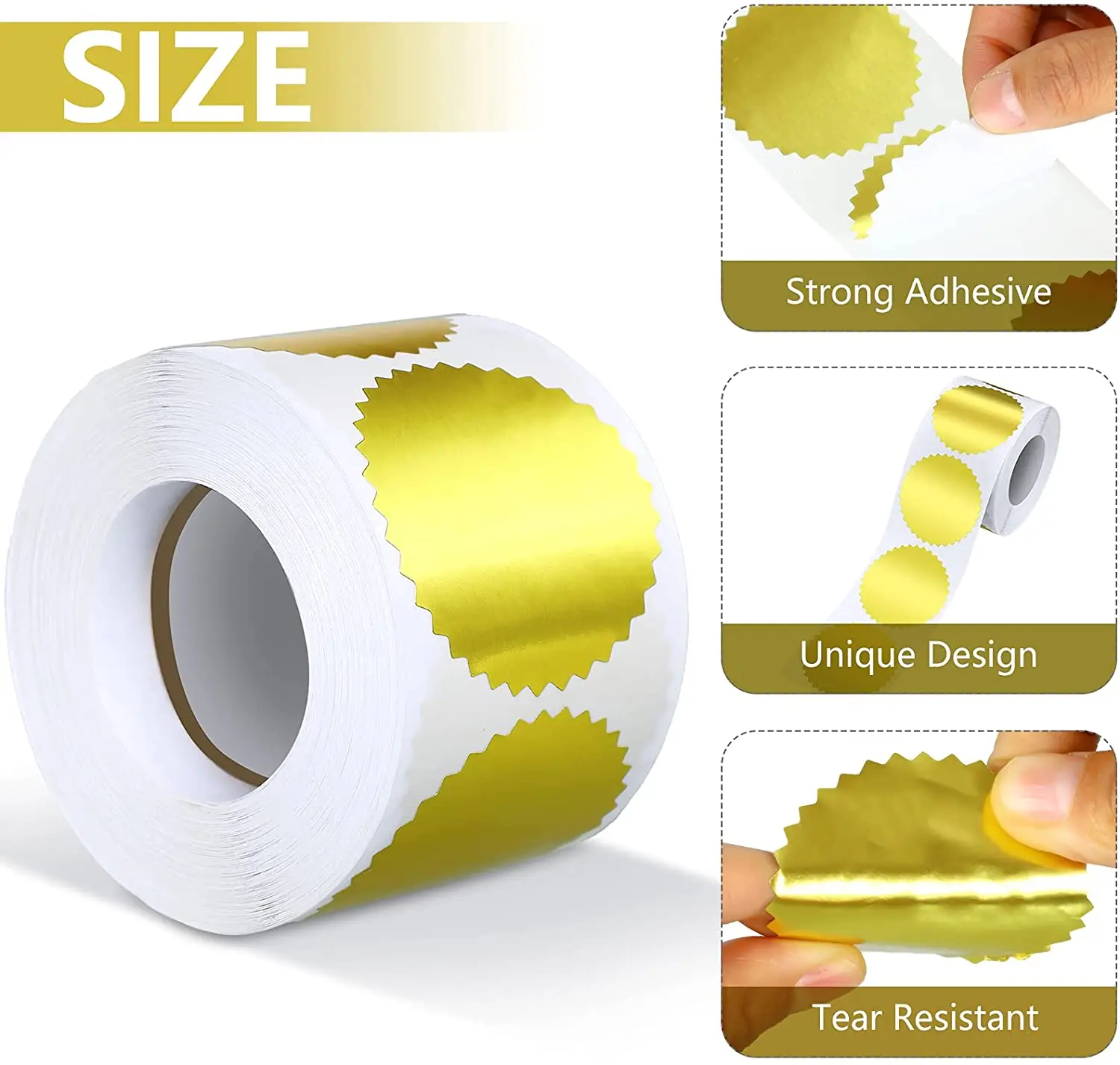 Custom Gold Metallic Certificate Sealing Labels Awards Legal Embossing ...