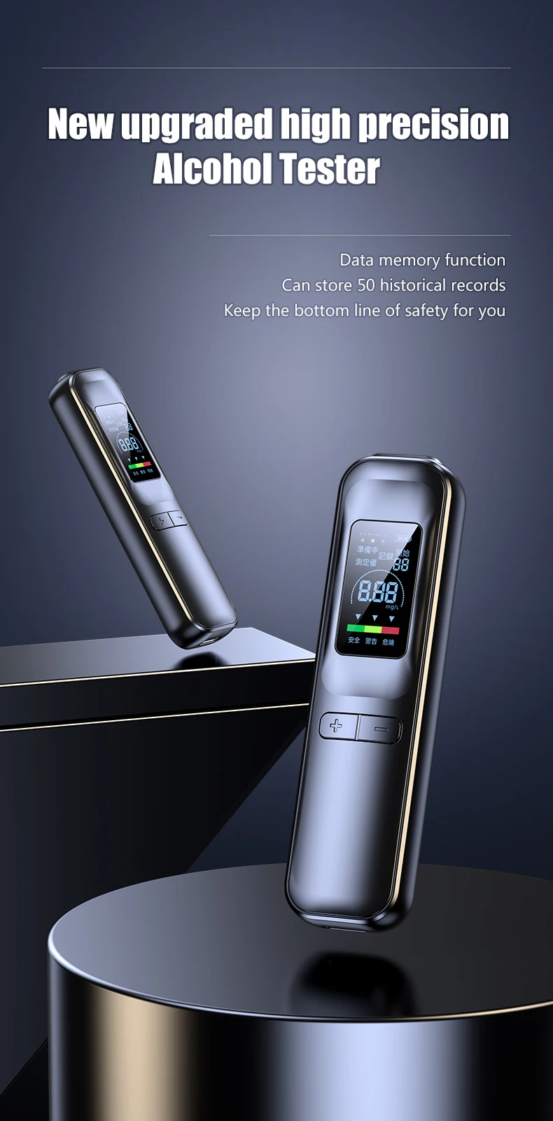 Car Breathalyzer Digital Wine Breath Tester Alcohol Tester Rechargeable ...