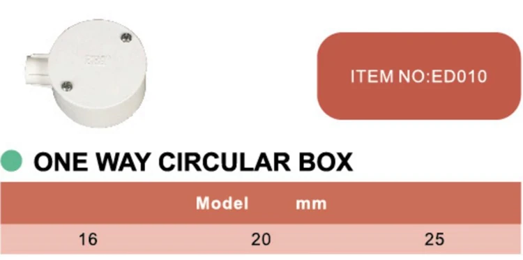 Era Upvc One Way Circular Box Pvc Din Standard Electrical Fitting - Buy ...