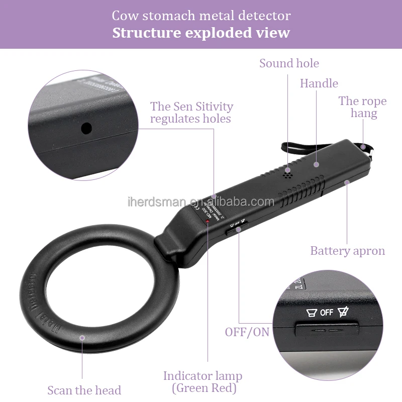 Veterinary Instrument Pinpointer Security Scanner Detector Handheld Cow ...