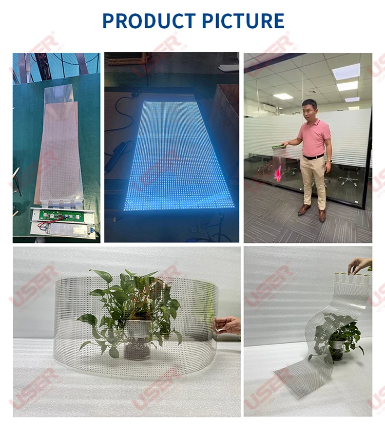 Indoor Soft Transparent Adhesive Super Slim Led Screen Display P10 ...