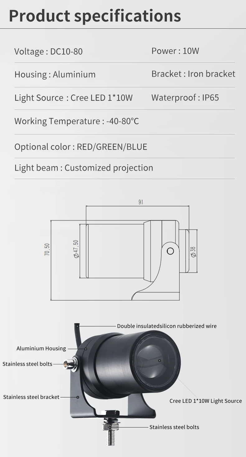Customized Virtual Sign Projection Lamp Caution Warehouse Projector ...