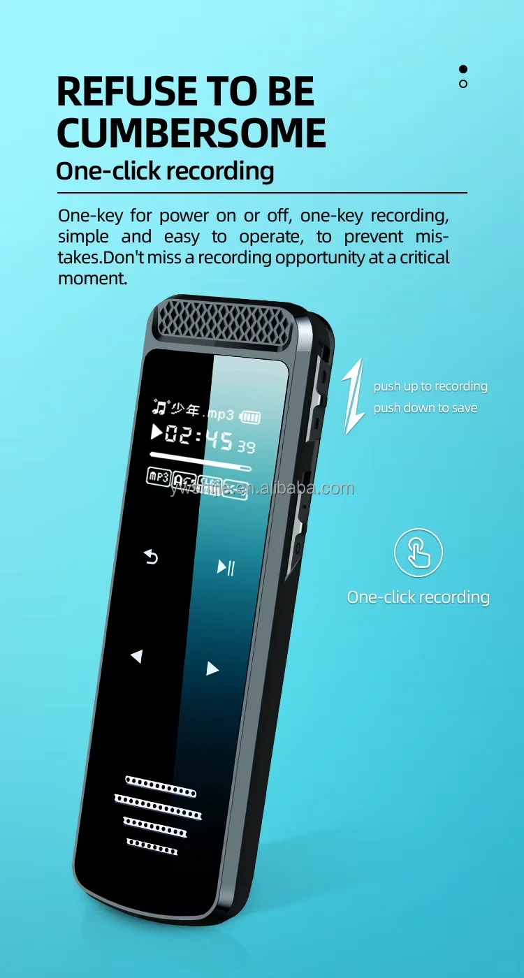 Metal Body 60M Distance Recording Password Encryption Voice Activated ...